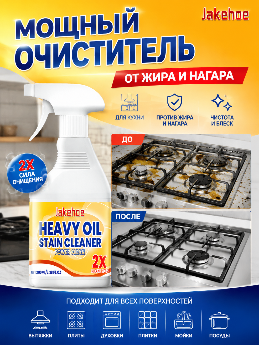 Средство для удаления жира на кухне