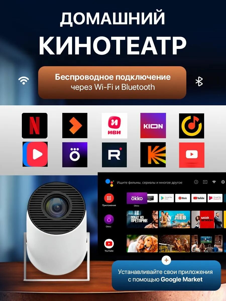 Проектор T1-Pro, 1LCD, белый — фото 1
