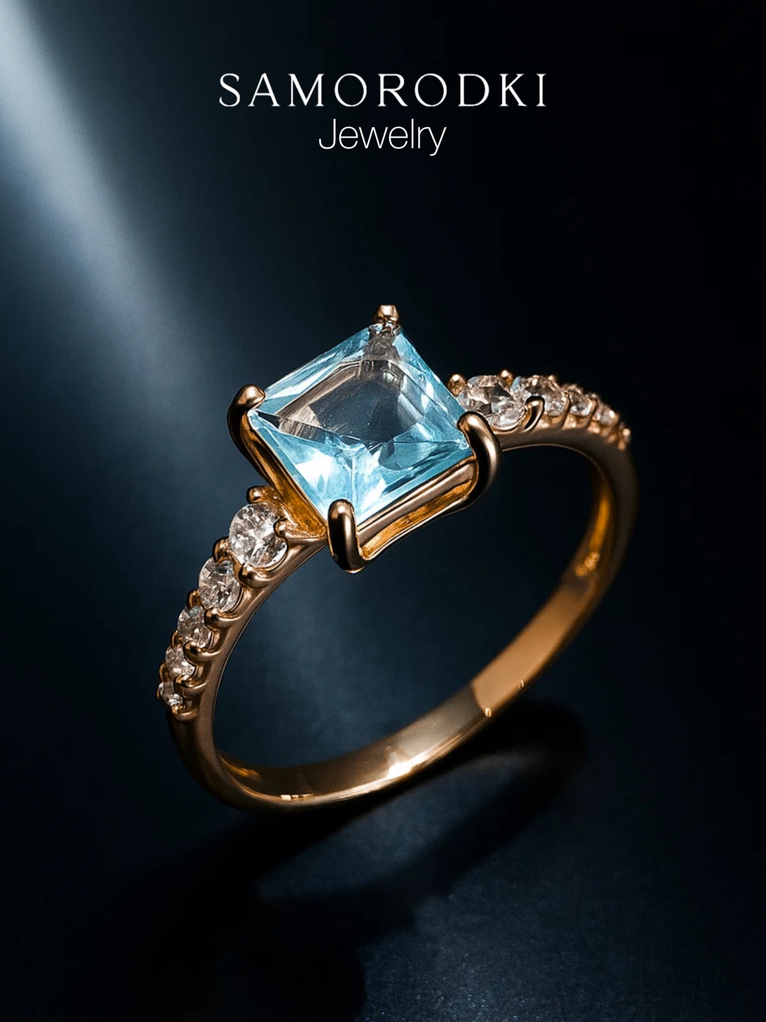 Кольцо обручальное, серебро, 925 проба, фианит, топаз