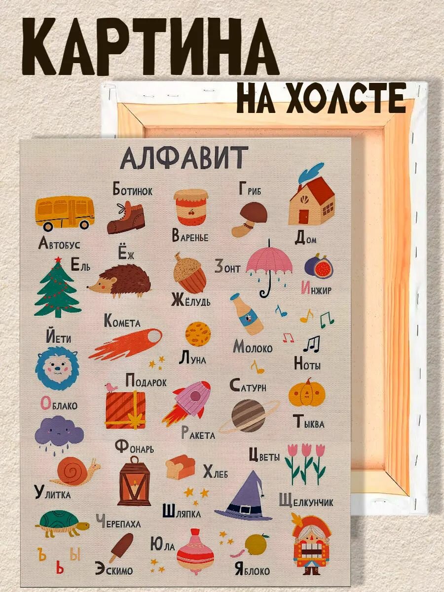 Картина на стену в детскую комнату Алфавит
