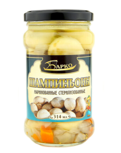 Шампиньоны маринованные Барко, 314 мл