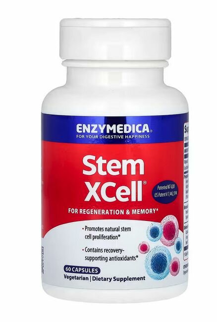 Stem XCell, антиоксидантная формула , cпособствует здоровью и регенерации стволовых клеток , 60 капсул , Enzymedica