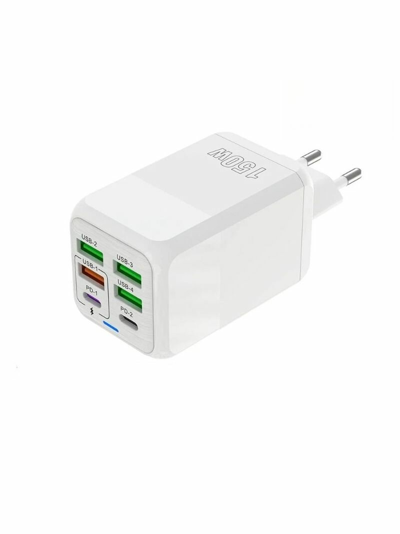 Зарядное устройство GaN 65Вт, Type-C + USB-A, быстрая зарядка, EU,