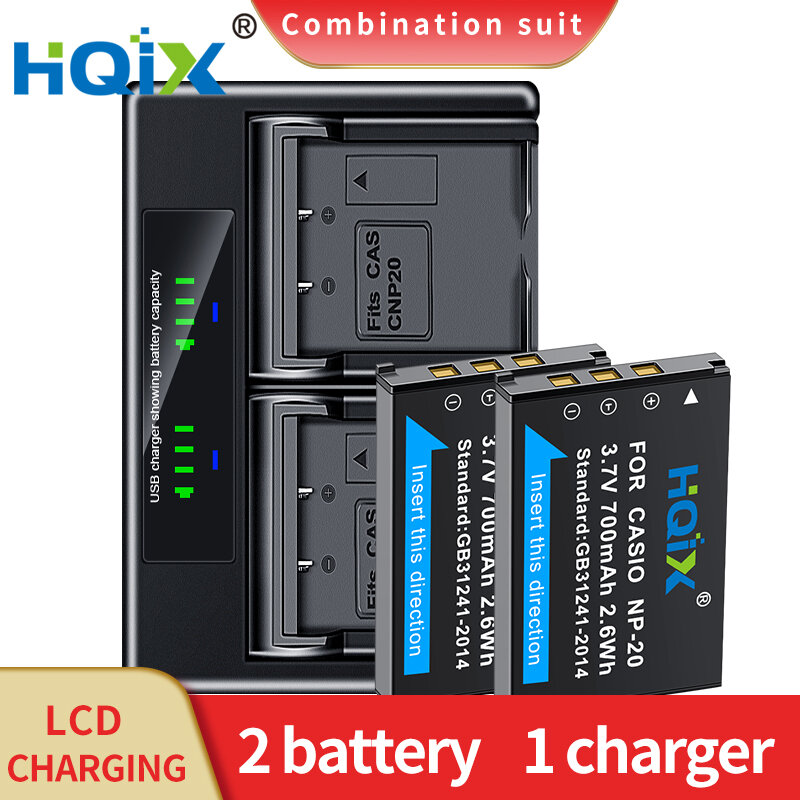 HQIX для CASIO EX-Z4 Z5 Z77 Z6 Z75BE Z3 Z7 Z60 Z70 Z65 Z11 Z75 S3 M1 M2 S100WE M20 S1 S2 камера NP-20 Двойное зарядное устройствово Аккумулятор
