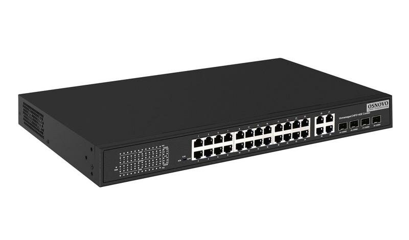 Коммутатор PoE SW-62444(400Вт) Fast Ethernet на 24хRJ45 портов + 4хGE Combo uplink порта OSNOVO 13236
