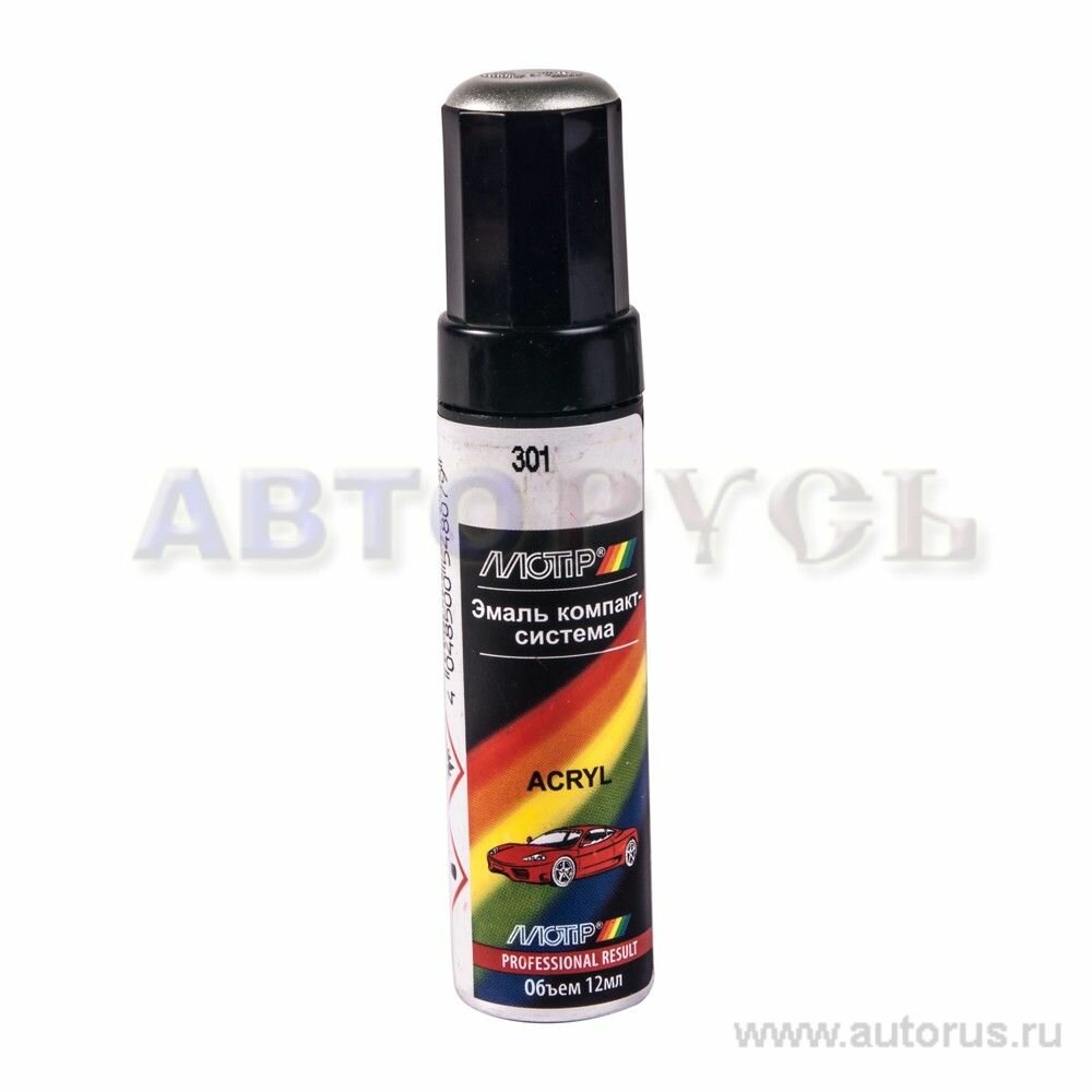 Краска акриловая с кисточкой LADA 301 серебристая ива ME 12 мл Motip 301 ME 12ml