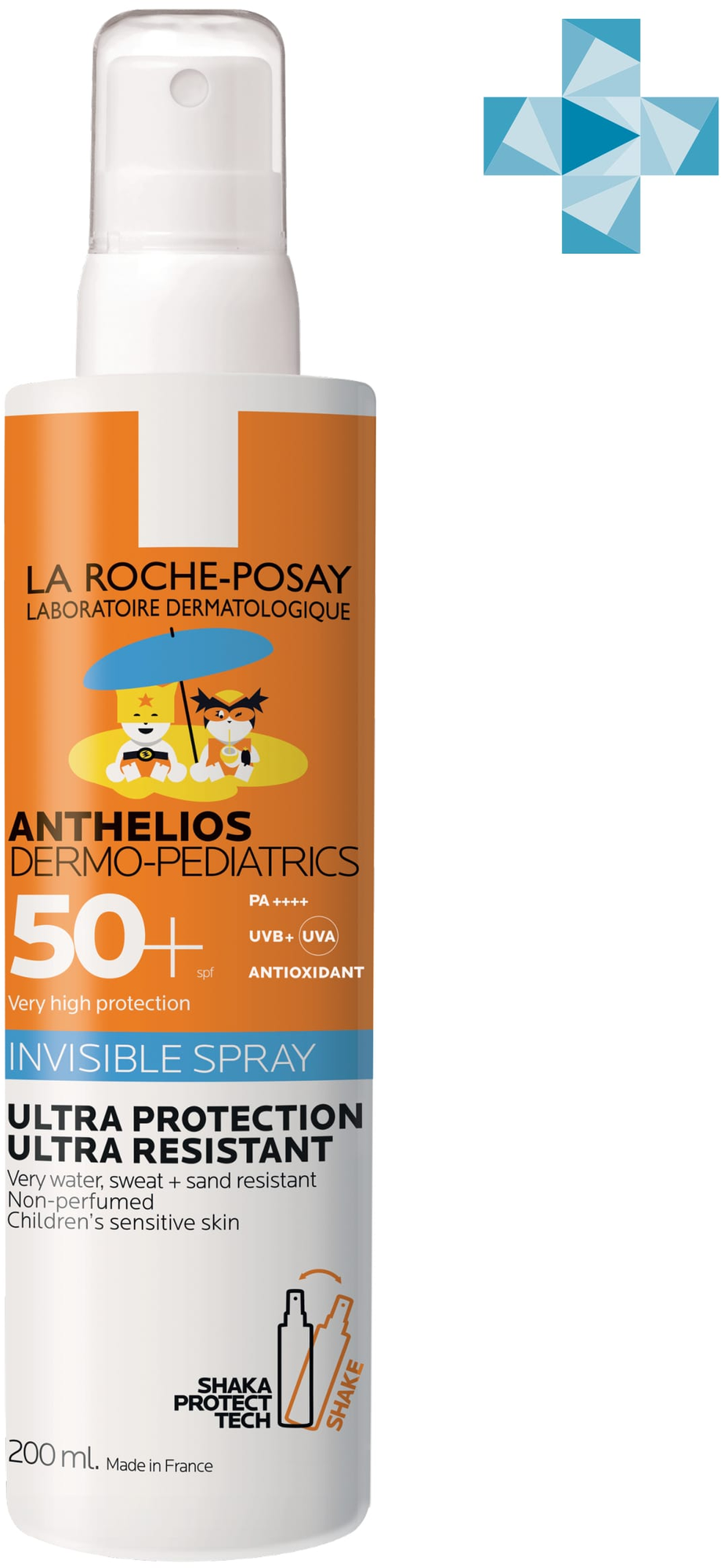 La roche posay Anthelios Dermo-Pediatrics Детский солнцезащитный невидимый спрей для лица и тела SPF 50+/PPD 36, 200 мл