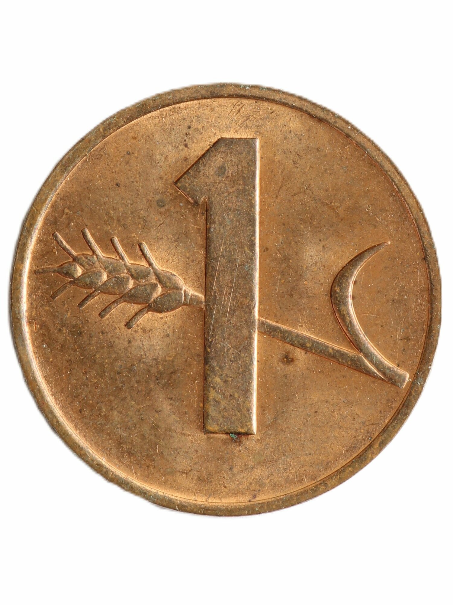 Подлинная монета 1 раппен Швейцарии 1970 года