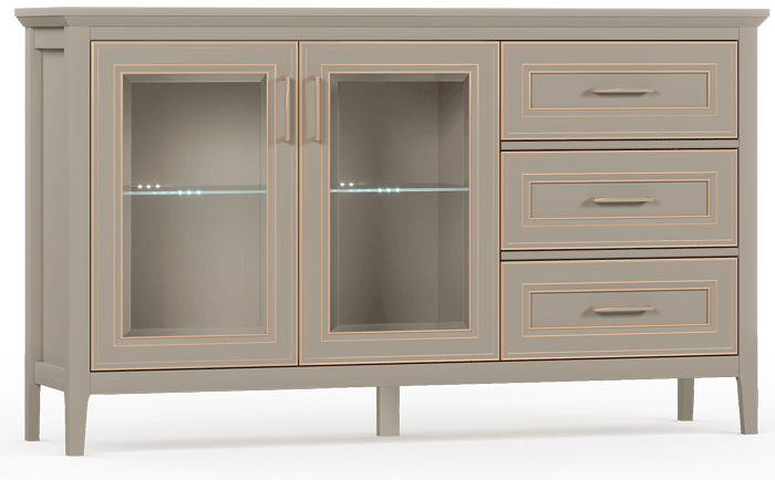 BRW Тумба с подсветкой Классик/Classic KOM2W3S Глиняный серый, Глиняный серый Глиняный серый, Глиняный серый