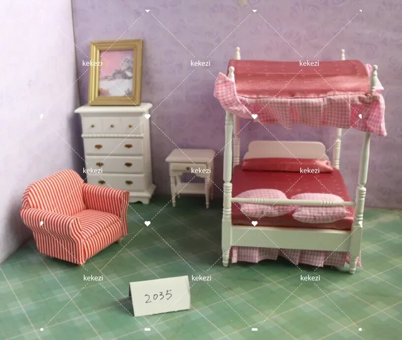 Миниатюрный кукольный домик, Розовый, a set