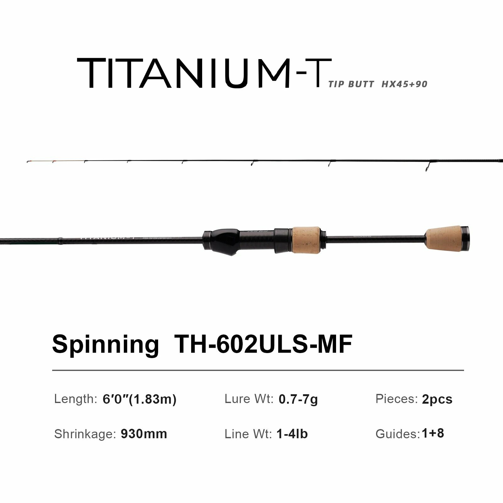 Удилище спиннинговое PURELURE Titanium-T 6'0" TH-602ULS-MF