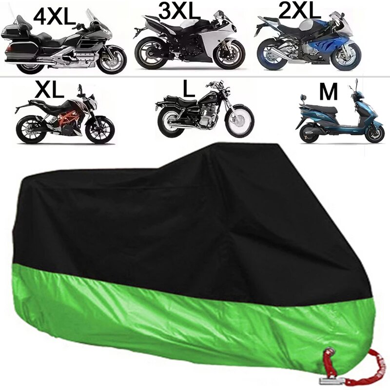 Чехол для мотоцикла 2XL, зеленый, водонепроницаемый