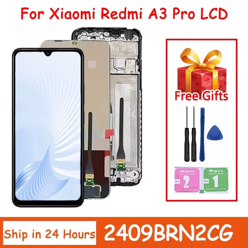2409BRN2CG Премиальный ЖК-дисплей для Xiaomi Redmi A3 Pro A3Pro, дигитайзер Black NO Frame