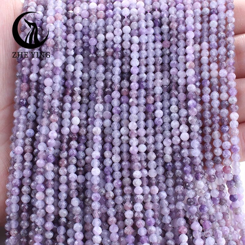 Бусины из кунцита, лунного камня и кианита 3 мм 140Purple mica L.1
