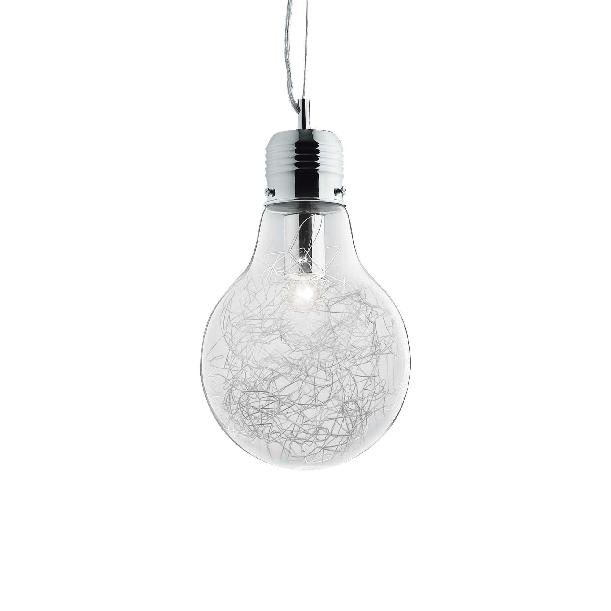 Светильник подвесной ideal lux Luce Max SP1 Small макс.1х60Вт IP20 Е27 230В Прозрачный/Хром Стекло/Металл Без лампы 033679.