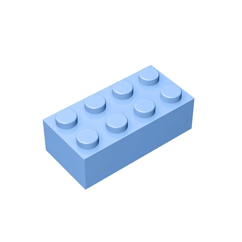 Gobricks, 10 шт, толстые кирпичики 2x4 с точками Синий, 053