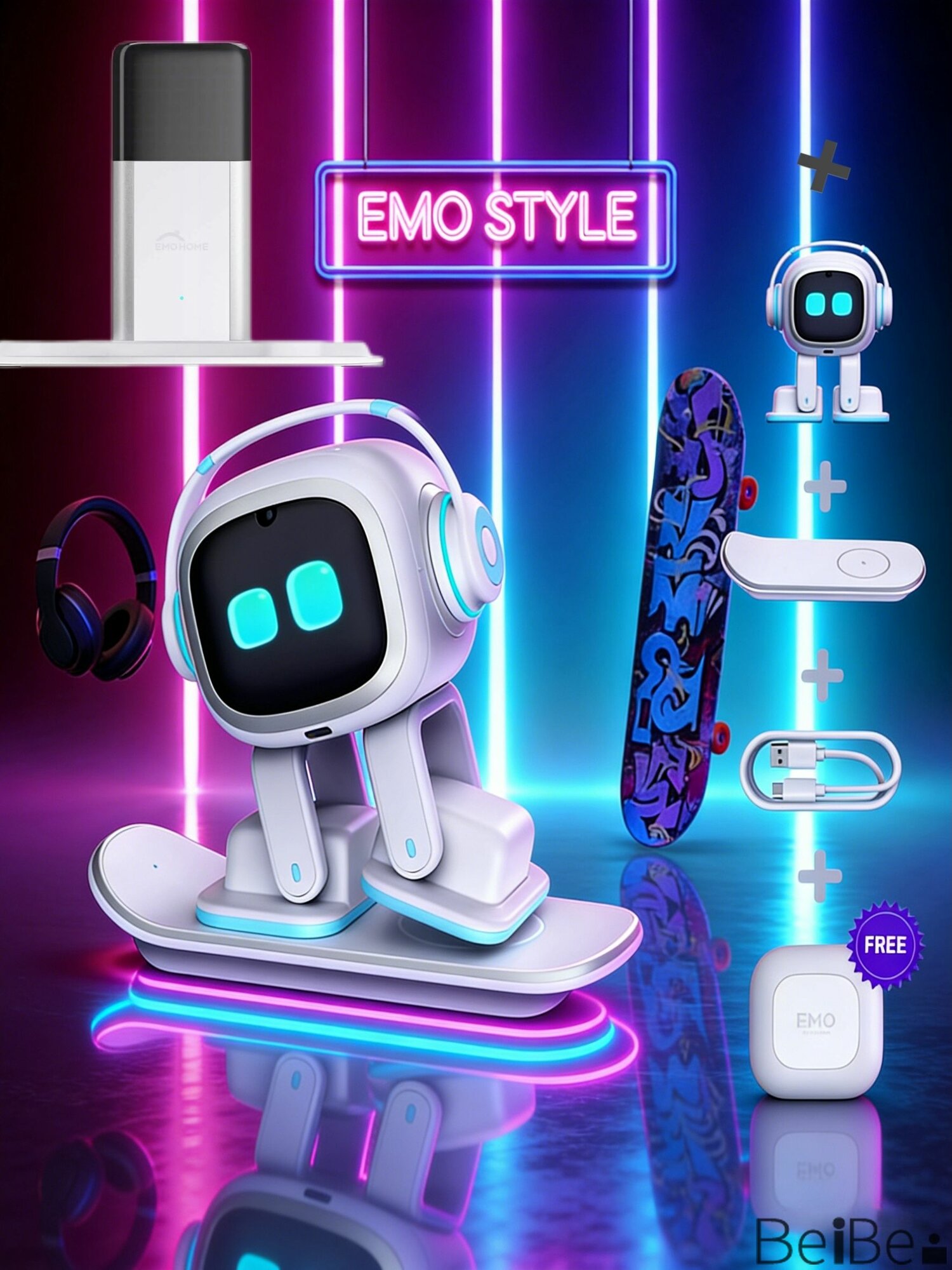 Интерактивная игрушка робот EMO с функцией распознавания речи и искусственным интеллектом
