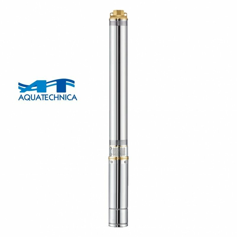 Скважинный насос Aquatechnica поток 3,5" 80-95, с кабелем 60 м.