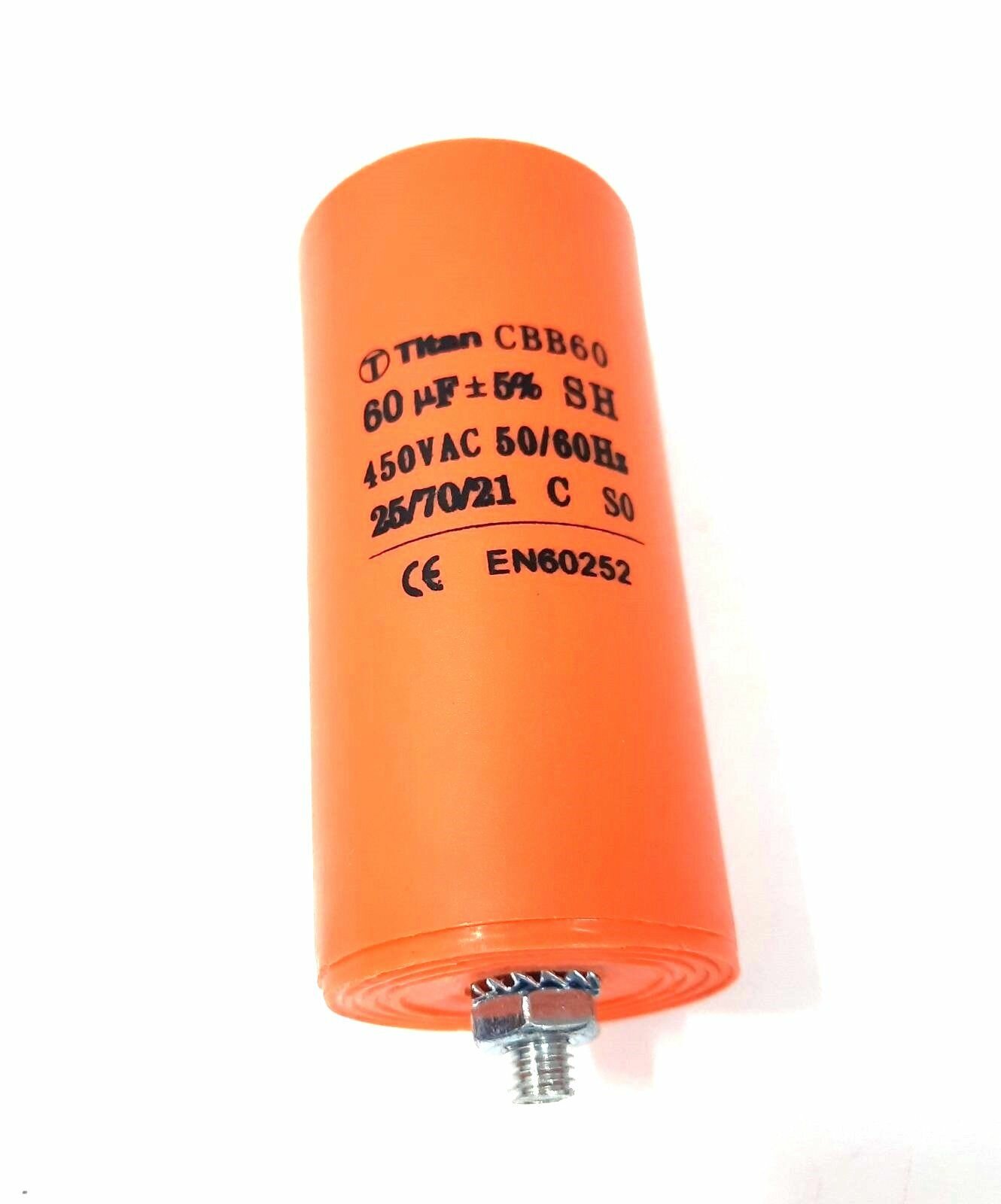 Конденсатор пусковой 60uF 450V 50x106мм CBB60-E 4 клеммы+болт