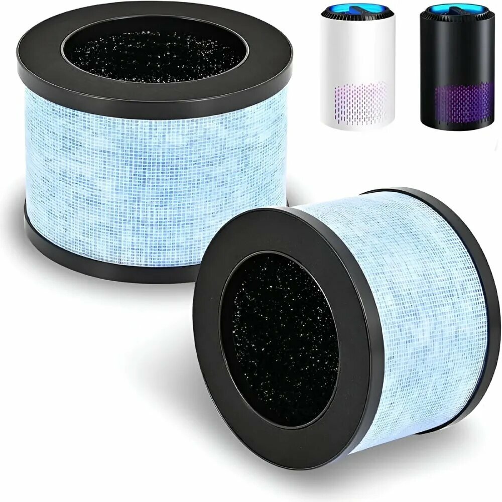 HIBIBUD 2 упаковки фильтров для воздуха, совместимые с MK01 MK06, 4-в-1 настоящий HEPA фильтр для TZ-K1, Kloudi DH-JH01, MJ012H, FreAire HAP601 и KN6391