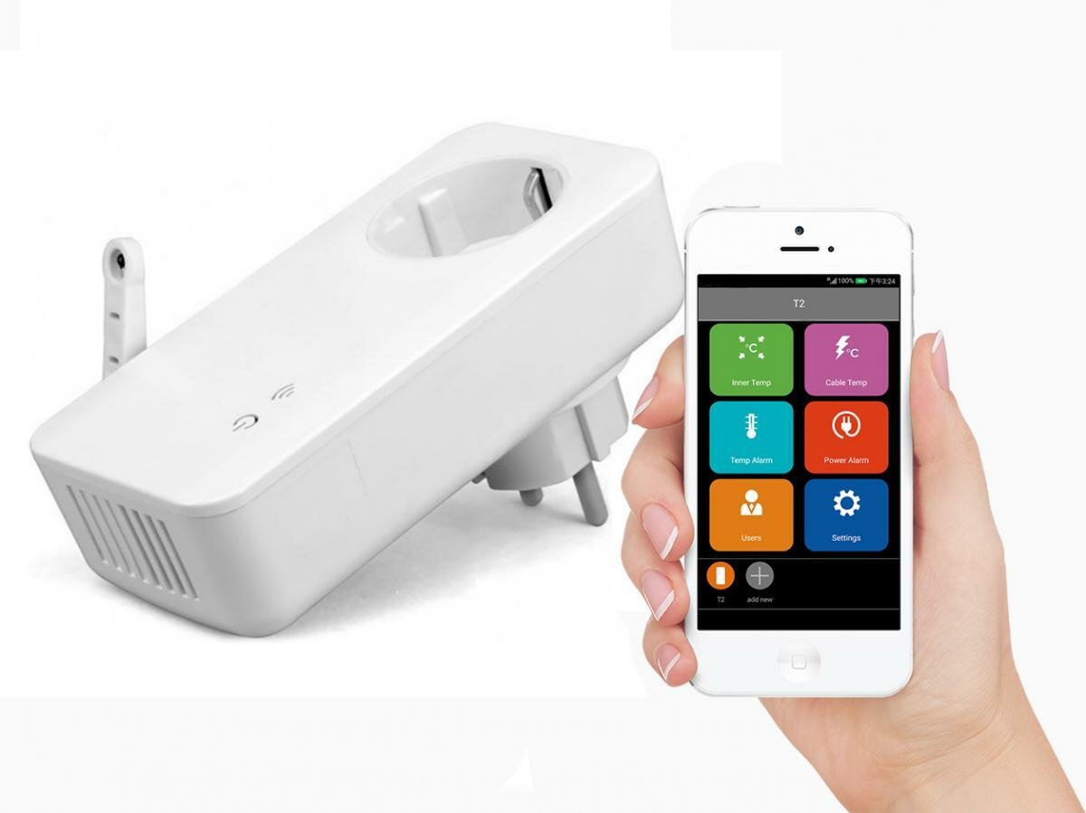 WiFi розетка с датчиком температуры - Smart-T Wi-Fi - умная розетка / розетка с датчиком