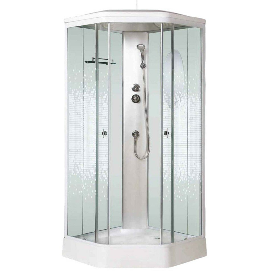 Душевая кабина Niagara Ultra NG-2306-01 (90х90х220) низкий поддон(16см), стекло мозаика,4 места