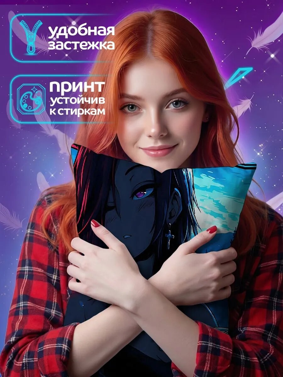 Подушка дакимакура Девушка с энергетиком — фото 1