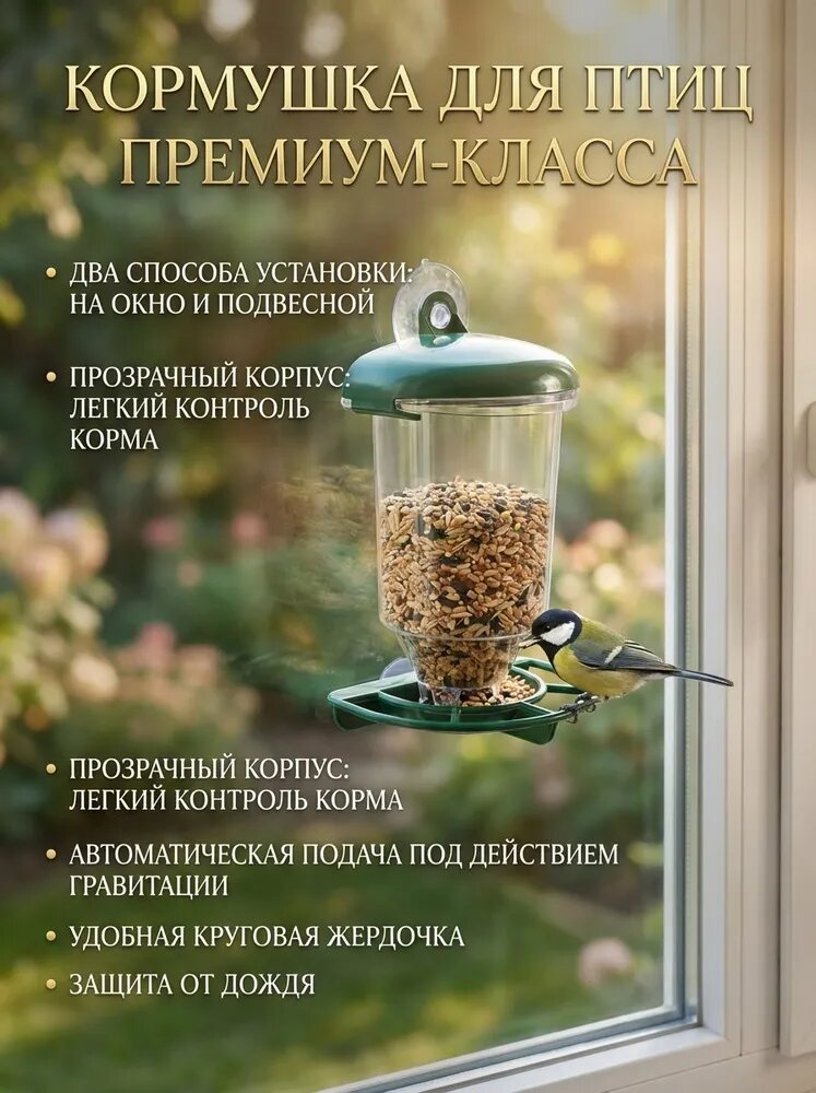 Кормушка для птиц на окно на присосках прозрачная, уличная подвесная пластиковая кормушка для маленьких диких птиц автоматическая