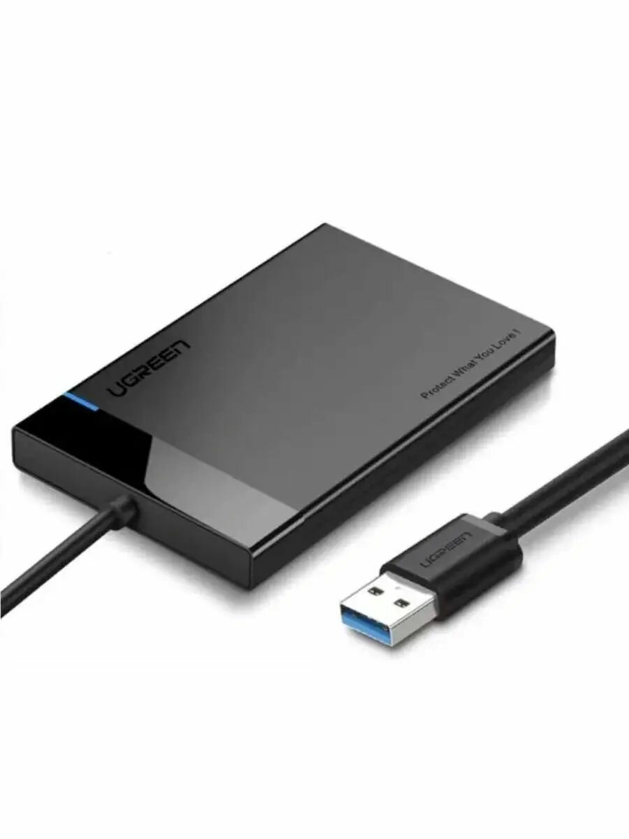 Бокс внешний для жесткого диска UGREEN US221 USB-C 3.1 To 2.5' SATA Черный Type-C (RU)