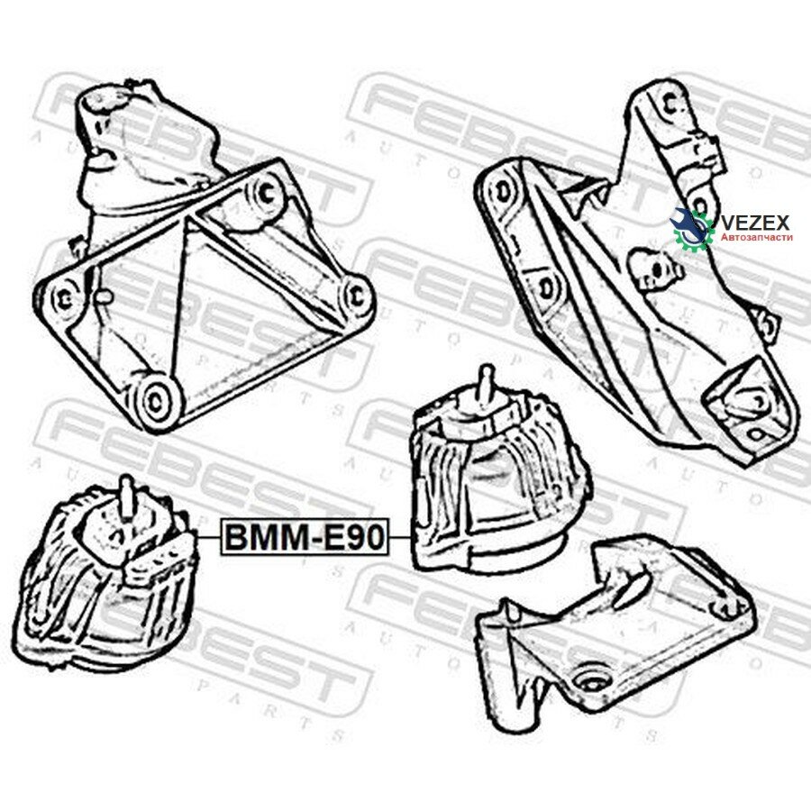 FEBEST BMM-E90 Подушка двигателя