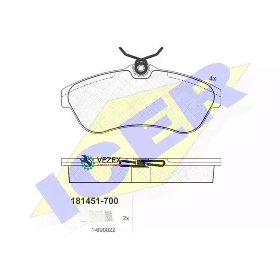 ICER 181451-700 Колодки дисковые передние