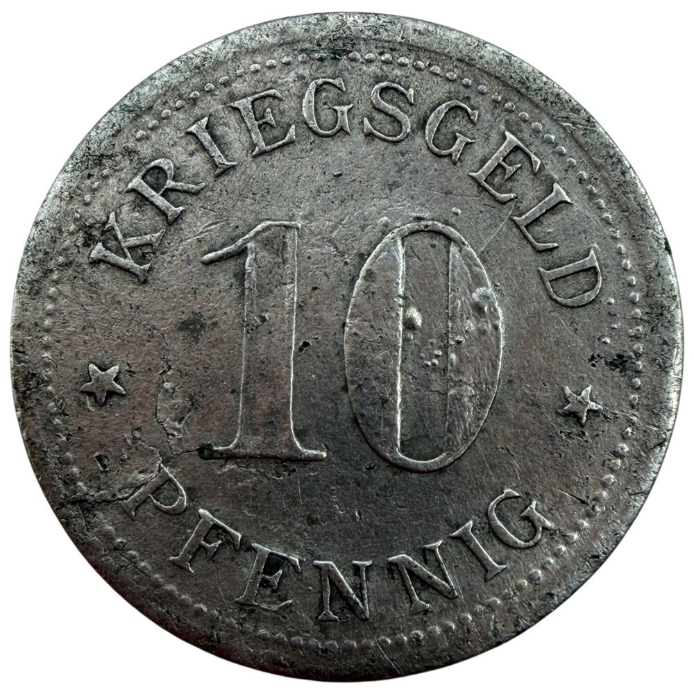 Германия, Верден 10 пфеннигов 1914-1924 гг. (Zn) (Лот №5)