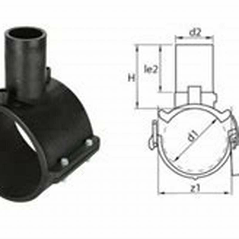 Седловой отвод без фрезы, ПЭ100, SDR11, 225 × 110, электросварной (накладной)