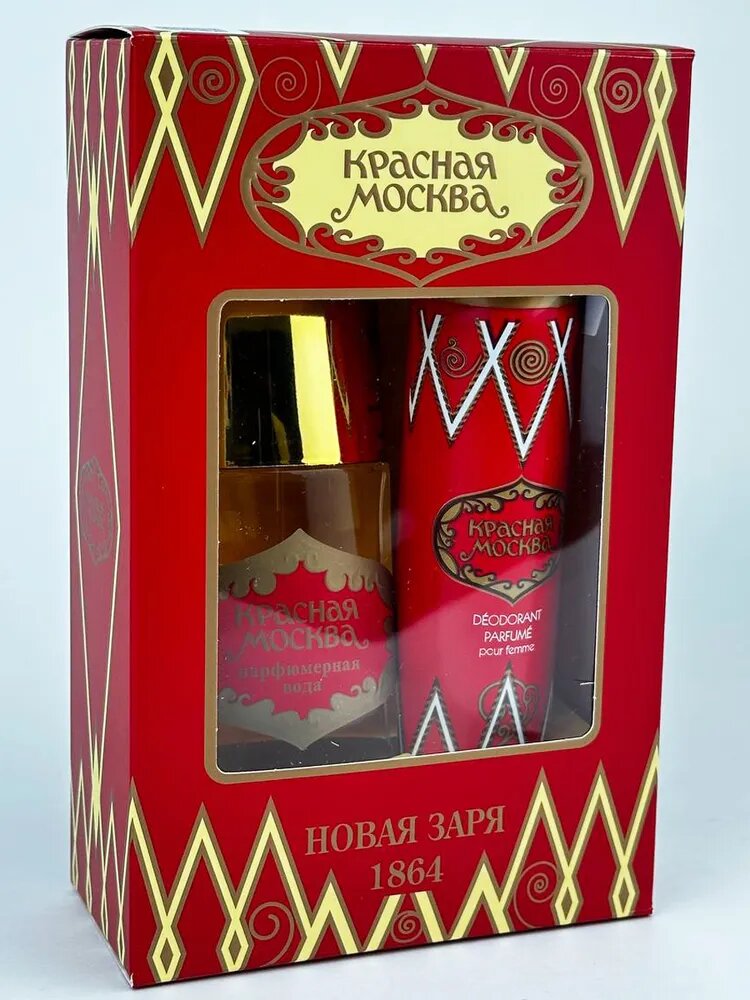 Новая Заря Набор подарочный Красная Москва с дезодорантом, 1 шт