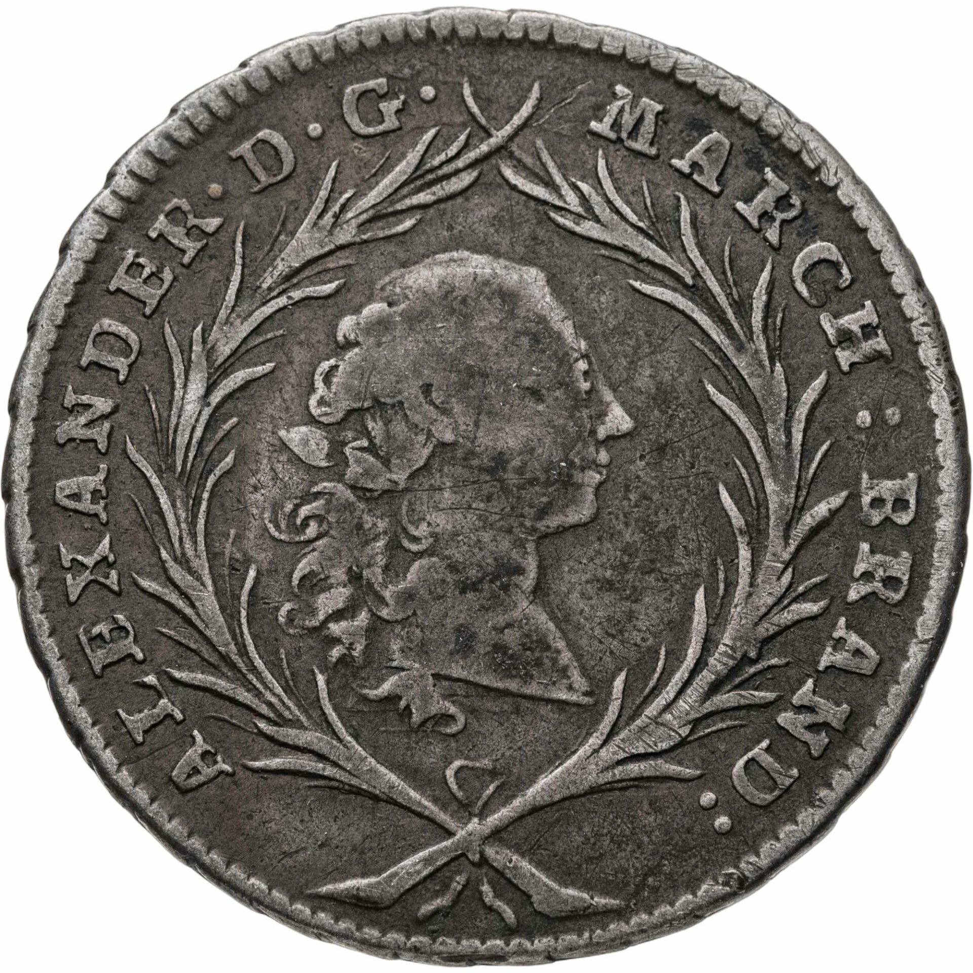 Бранденбург-Ансбах 20 крейцеров 1764, Серебро, в сохранности VF