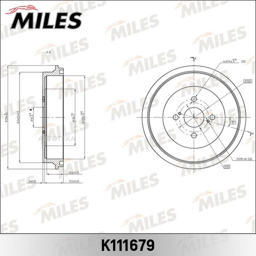 Барабан тормозной TOYOTA COROLLA/PRIUS/YARIS MILES K111679
