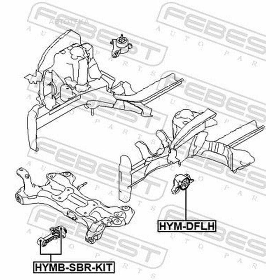 Опора двигателя HYUNDAI I40/KIA CARENS 13-19 зад. FEBEST HYMDFLH