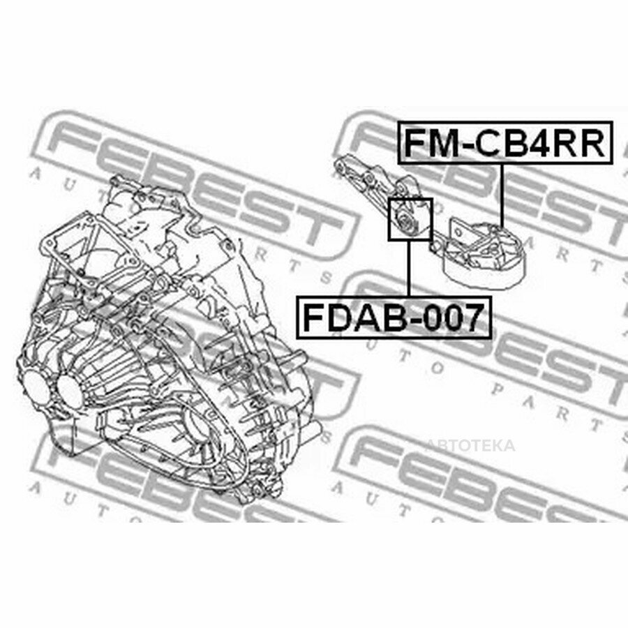 Подушка двигателя задняя FEBEST FMCB4RR