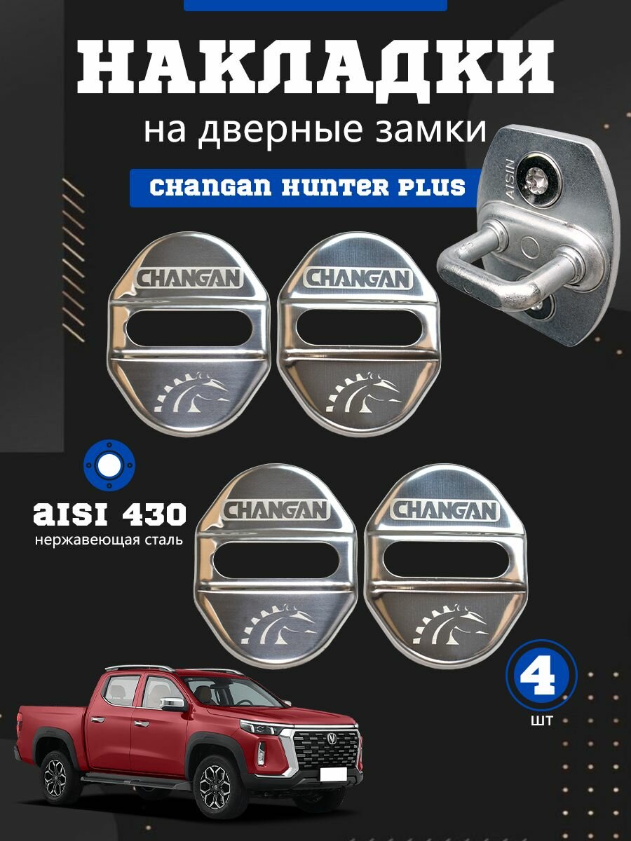 Нaклaдки на петли замков дверей для Changan Hunter Plus (2023-н. в.)