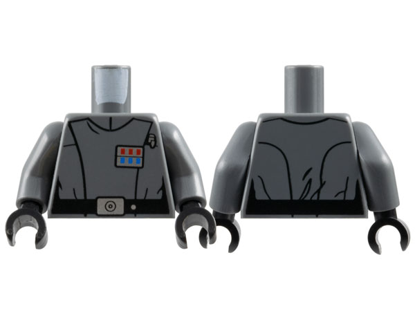 Torso SW Imperial Officer 5 (Captain) Pattern / Dark Bluish Gray Arms / Black Hands, 973pb1793c01 Dark Bluish Gray U