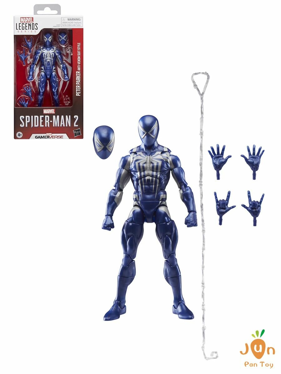 Марвел, Человек-паук Marvel Legends Series Gamerverse Peter Parker Anti-Venom Suit Style/Эта 6-дюймовая подвижная кукла "Человек-паук 2" оснащена 6 аксессуарами и является игрушкой-сюрпризом для детей