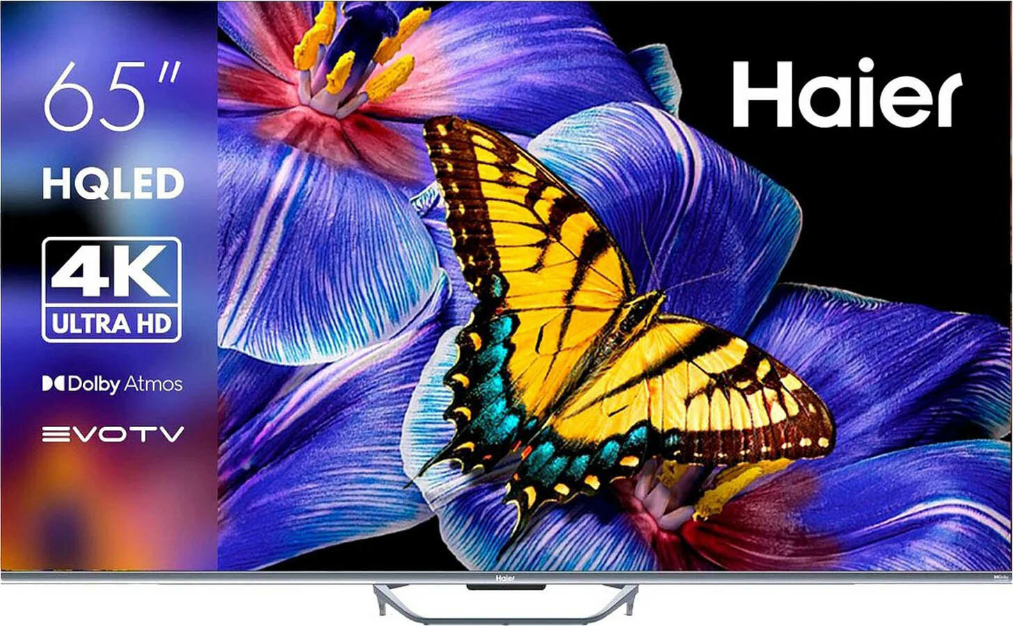 Телевизор Haier QLED 65" Smart TV S4 серый, 4K UltraHD, 3840x2160, HQLED, Smart TV, Wi-Fi, BT, Android TV, Direct LED