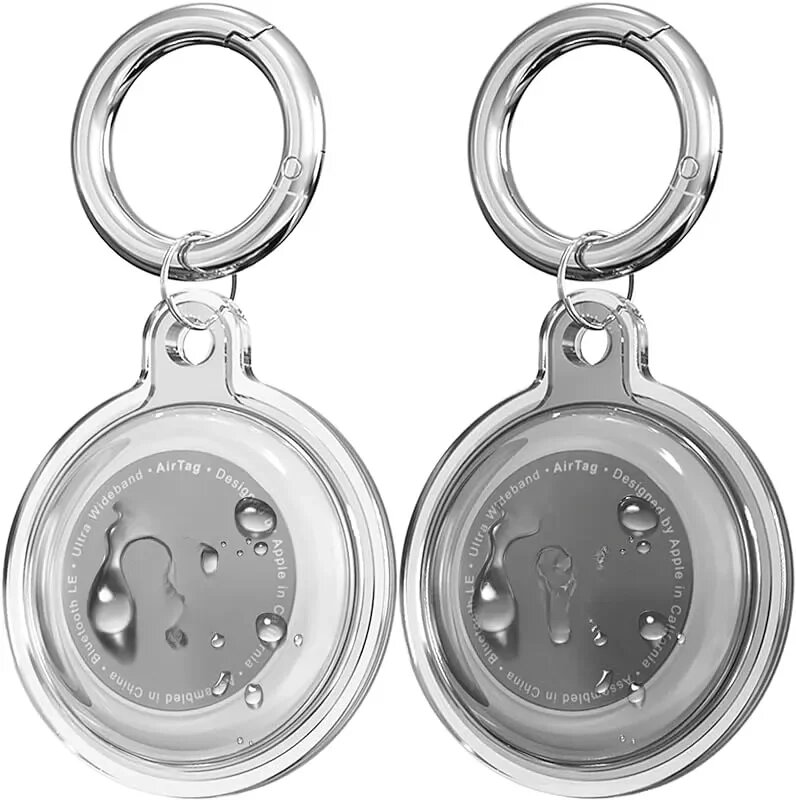 Брелок для AirTag серебряный Clear-Black
