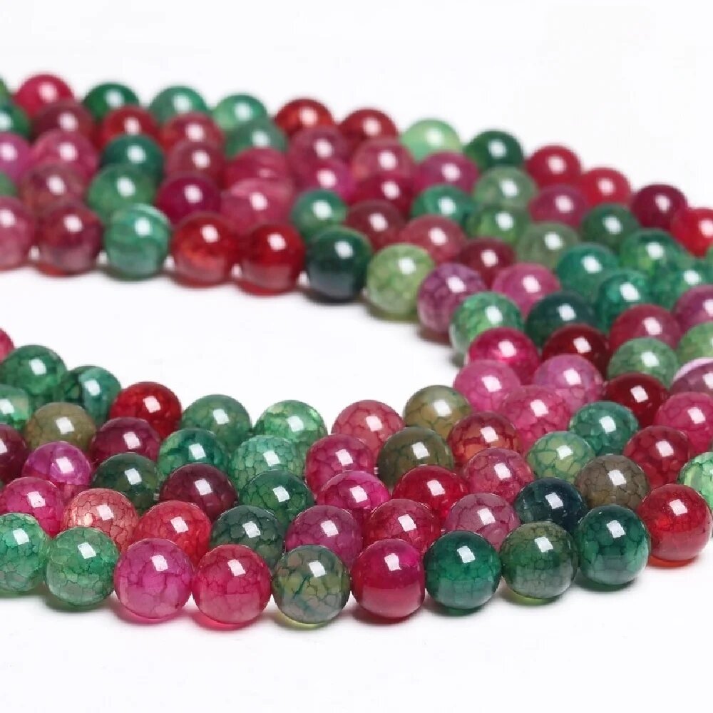 Бусины из натурального камня турмалин "Вены Дракона", агата 4-12 мм 6mm approx.62beads