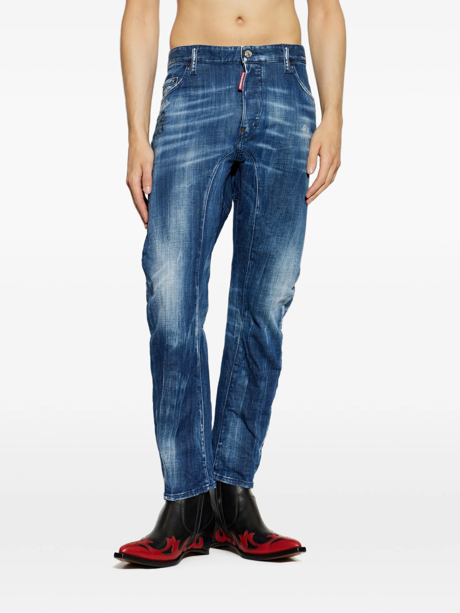 Джинсы DSQUARED2 Distressed-effect faded jeans, размер 46 — фото 1