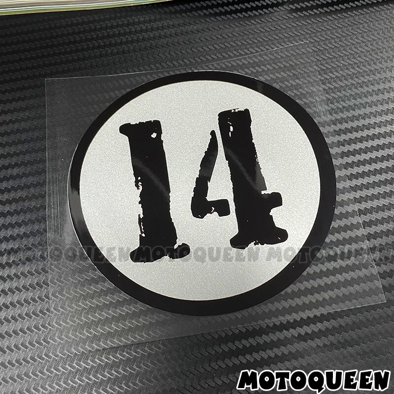 Наклейка "14" Cafe Racer, ретро, черная