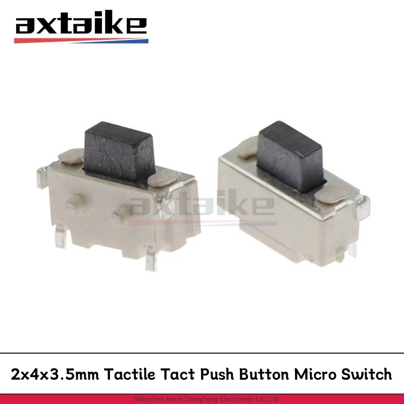 100 шт. тактовых кнопок SMD Axtaike 2x4x3.5мм