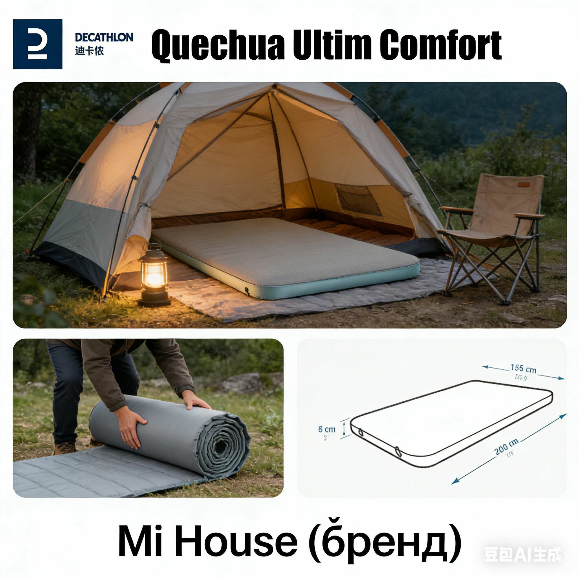 Самонадувной матрас Quechua Ultim Comfort 136 см - для 2 человек-LI