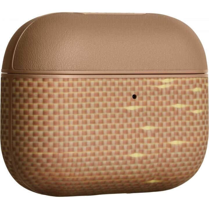 Ультра тонкий чехол PITAKA из арамидного волокна и кожи для AirPods Pro 3, (Golden Glint) Золотой
