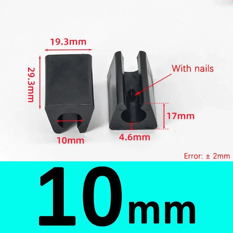 Зажим для трубы 10mm Black(With nail)